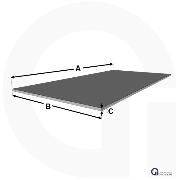 Tôle de 2000x1000x3mm en acier galvanisée Aciers Grosjean - Aciers Grosjean